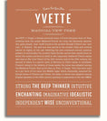 Yvette Personalized Name Meaning Art Prints – Name Stories