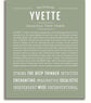 Yvette Personalized Name Meaning Art Prints – Name Stories