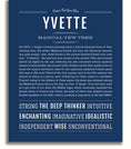 Yvette Personalized Name Meaning Art Prints – Name Stories