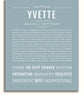 Yvette Personalized Name Meaning Art Prints – Name Stories