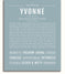 Yvonne Personalized Name Meaning Art Prints – Name Stories