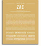Zac Personalized Name Meaning Art Prints – Name Stories