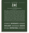 Zac | Name Art Print – Name Stories