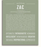 Zac | Name Art Print – Name Stories
