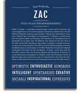 Zac | Name Art Print – Name Stories