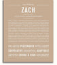 Zach Personalized Name Meaning Art Prints – Name Stories