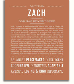 Zach | Name Art Print – Name Stories