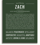 Zach Personalized Name Meaning Art Prints – Name Stories