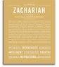 Zachariah Personalized Name Meaning Art Prints – Name Stories