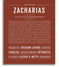 Zacharias Personalized Name Meaning Art Prints – Name Stories