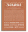 Zacharias Personalized Name Meaning Art Prints – Name Stories