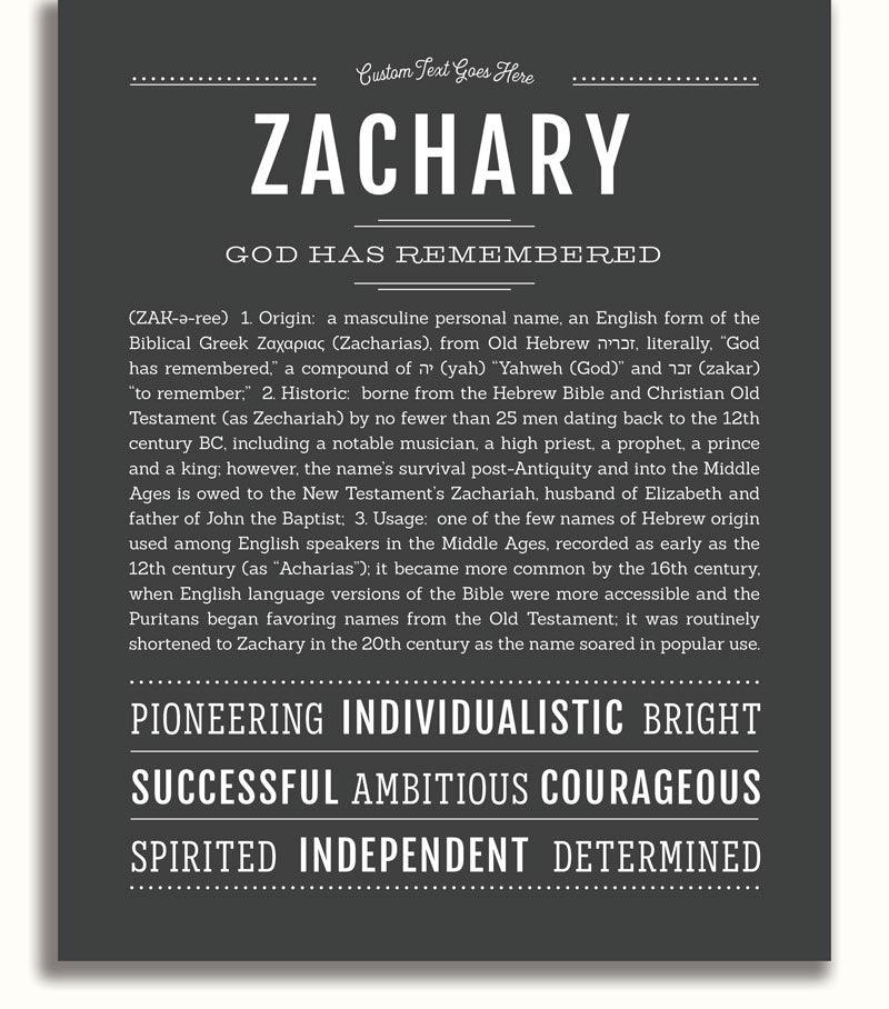 Zachary | Name Art Print – Name Stories