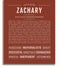 Zachary Personalized Name Meaning Art Prints – Name Stories