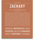 Zachary Personalized Name Meaning Art Prints – Name Stories