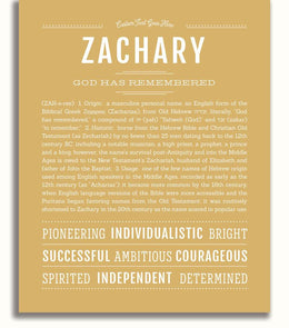 Zachary | Name Art Print – Name Stories