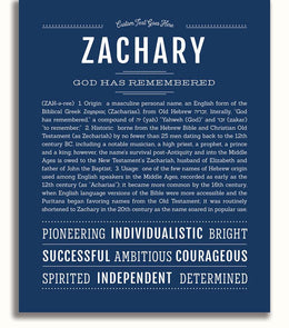 Zachary | Name Art Print – Name Stories