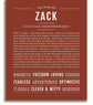 Zack Personalized Name Meaning Art Prints – Name Stories