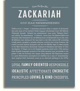 Zackariah | Name Art Print – Name Stories