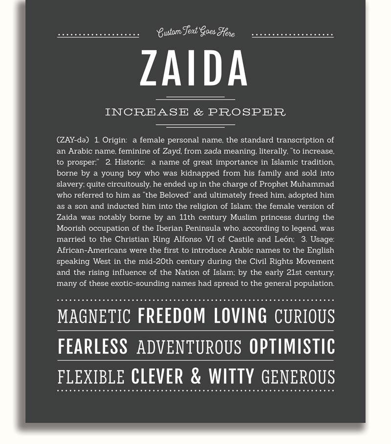 Zaida | Name Art Print – Name Stories