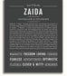 Zaida | Name Art Print – Name Stories