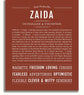 Zaida | Name Art Print – Name Stories