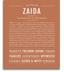 Zaida | Name Art Print – Name Stories