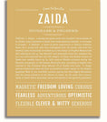 Zaida | Name Art Print – Name Stories