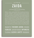 Zaida | Name Art Print – Name Stories