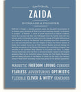Zaida | Name Art Print – Name Stories