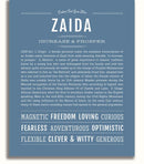 Zaida | Name Art Print – Name Stories