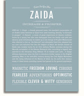 Zaida | Name Art Print – Name Stories