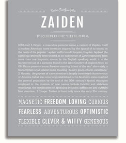 Zaiden | Name Art Print – Name Stories
