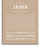 Zaiden | Name Art Print – Name Stories