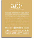 Zaiden | Name Art Print – Name Stories