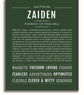 Zaiden | Name Art Print – Name Stories