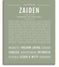 Zaiden | Name Art Print – Name Stories