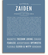 Zaiden | Name Art Print – Name Stories