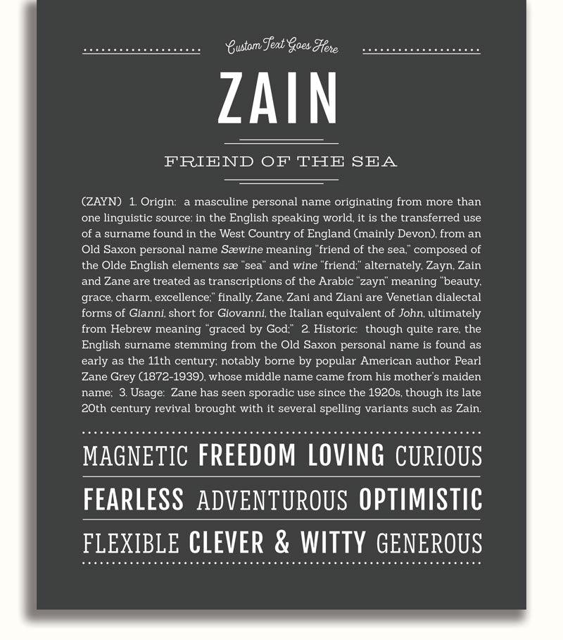 Zain | Name Art Print – Name Stories