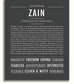 Zain Personalized Name Meaning Art Prints – Name Stories