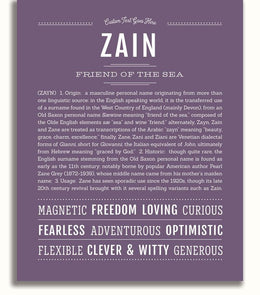 Zain | Name Art Print – Name Stories