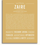 Zaire Personalized Name Meaning Art Prints – Name Stories
