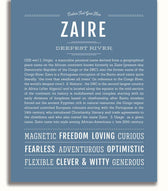 Zaire Personalized Name Meaning Art Prints – Name Stories