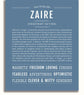 Zaire Personalized Name Meaning Art Prints – Name Stories