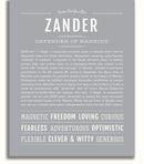 Zander | Name Art Print – Name Stories