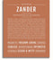 Zander | Name Art Print – Name Stories