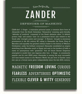 Zander | Name Art Print – Name Stories