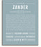 Zander Personalized Name Meaning Art Prints – Name Stories