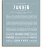 Zander Personalized Name Meaning Art Prints – Name Stories