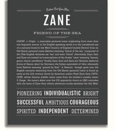 Zane | Name Art Print – Name Stories