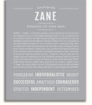 Zane | Name Art Print – Name Stories